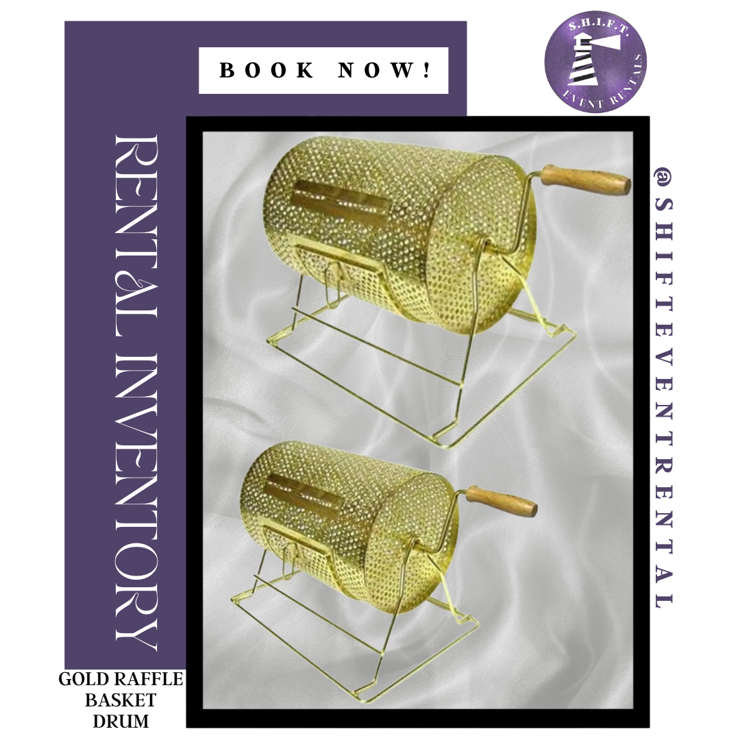 Gold Raffle Drum – S.H.I.F.T. Event Rentals
