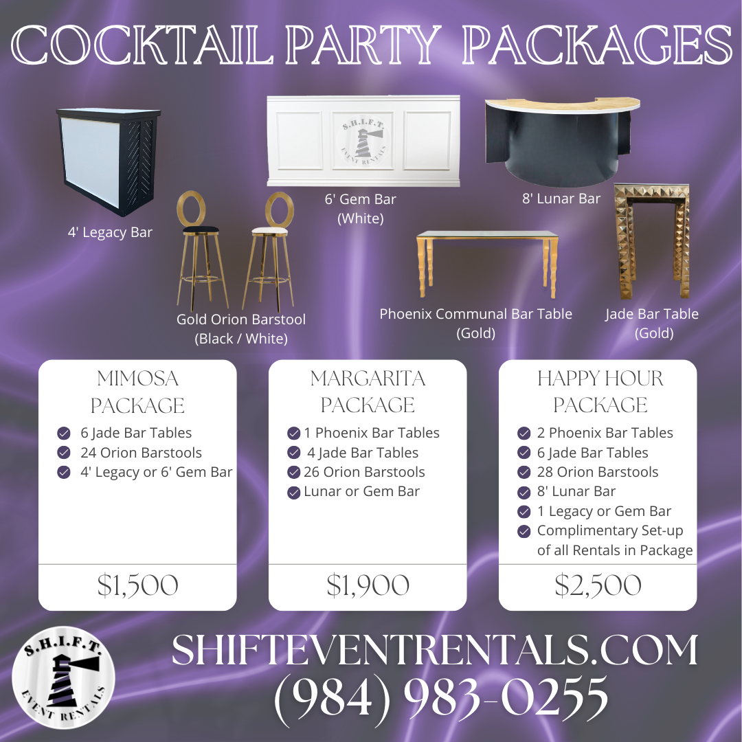 Cocktail Party Packages – S.H.I.F.T. Event Rentals